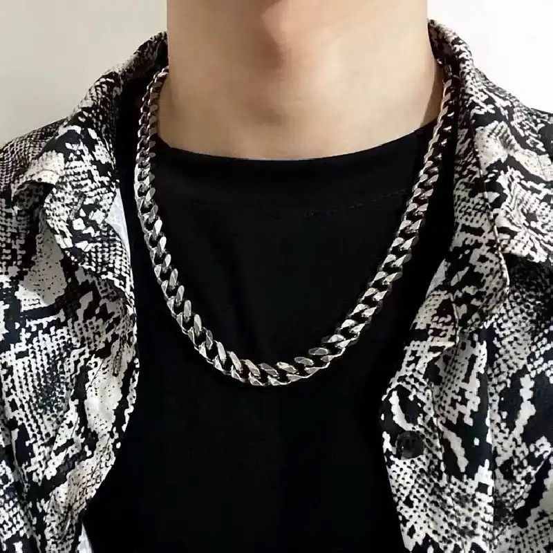 Chain × Cuban Link Chain × Streetwear 9mm Wide Classic Stainless Steel ...