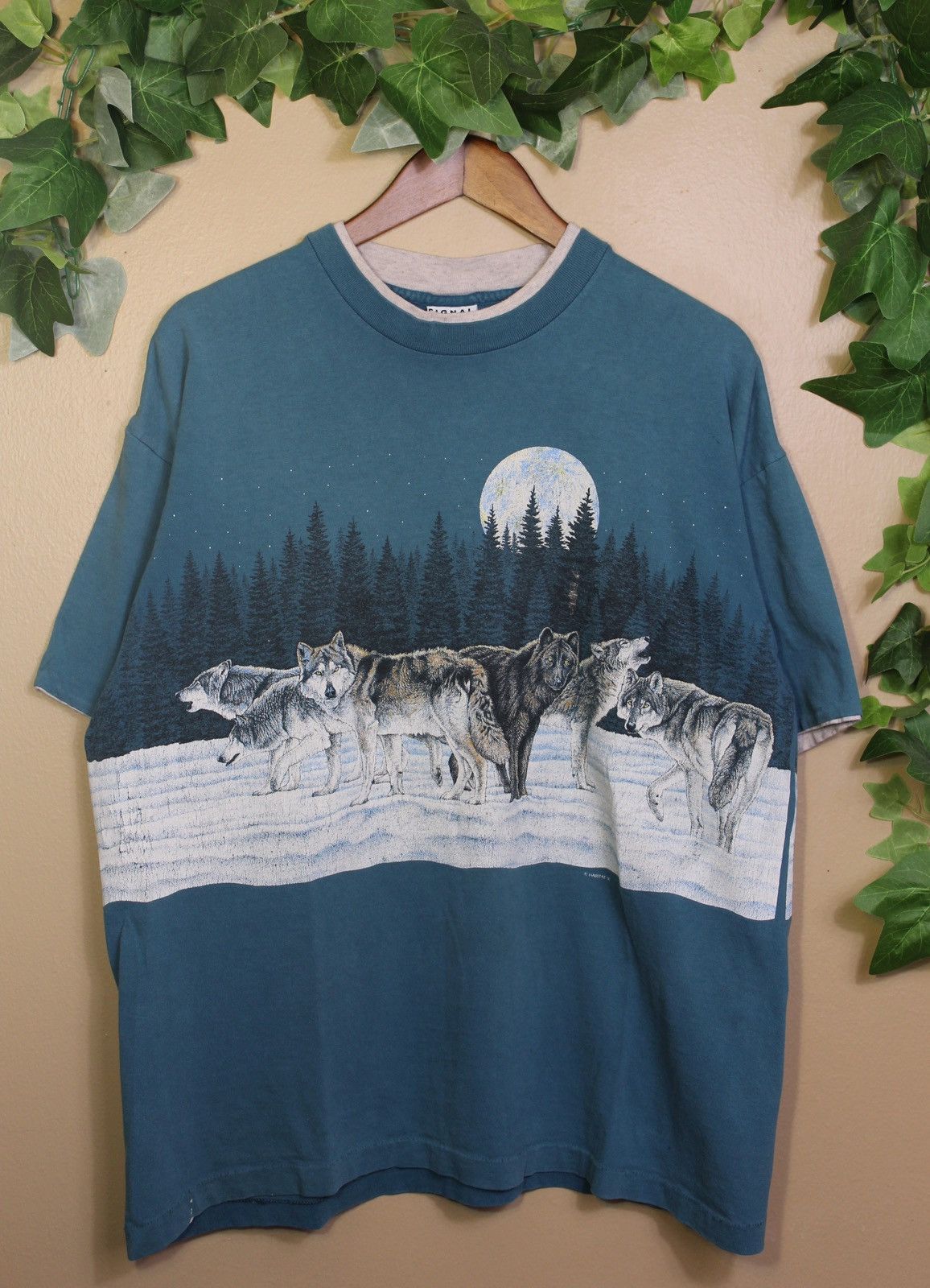 Vintage DOPE 1991 WOLF HABITAT NATURE TEE | Grailed