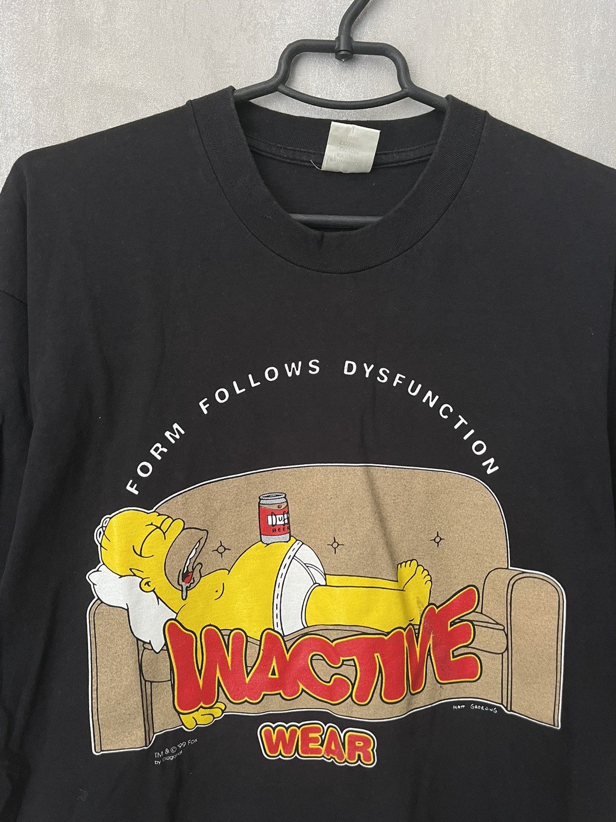 Vintage The Simpsons 1999 Homer Inactive Wear Vintage Tee T-Shirt | Grailed