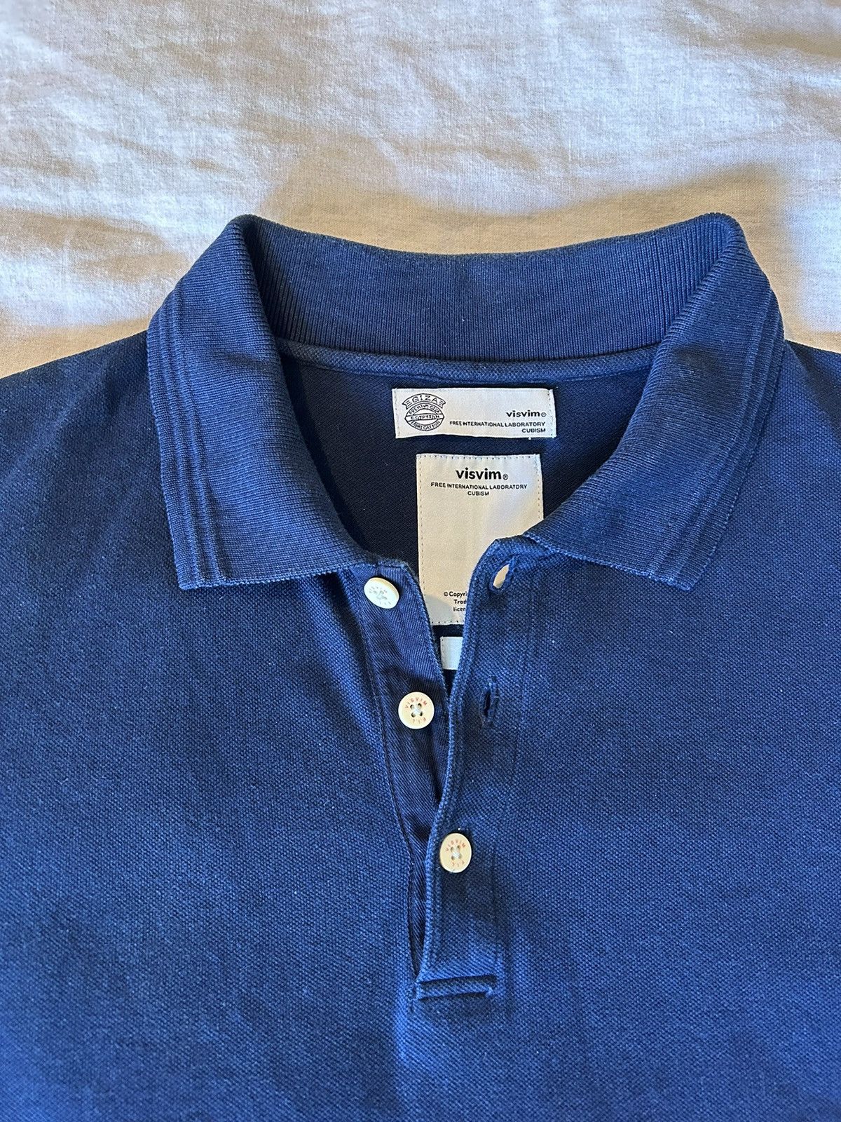 Visvim Visvim Indigo Giza Cotton Polo | Grailed