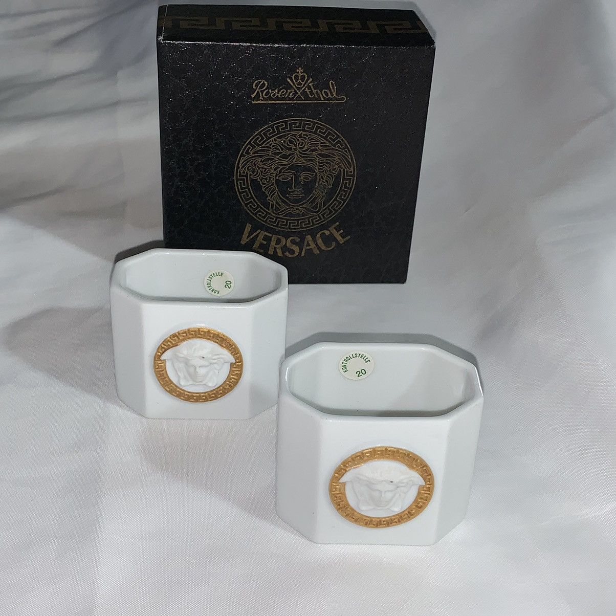 Versace VERSACE x ROSENTHAL 2 white bone china NAPKIN RINGS | Grailed