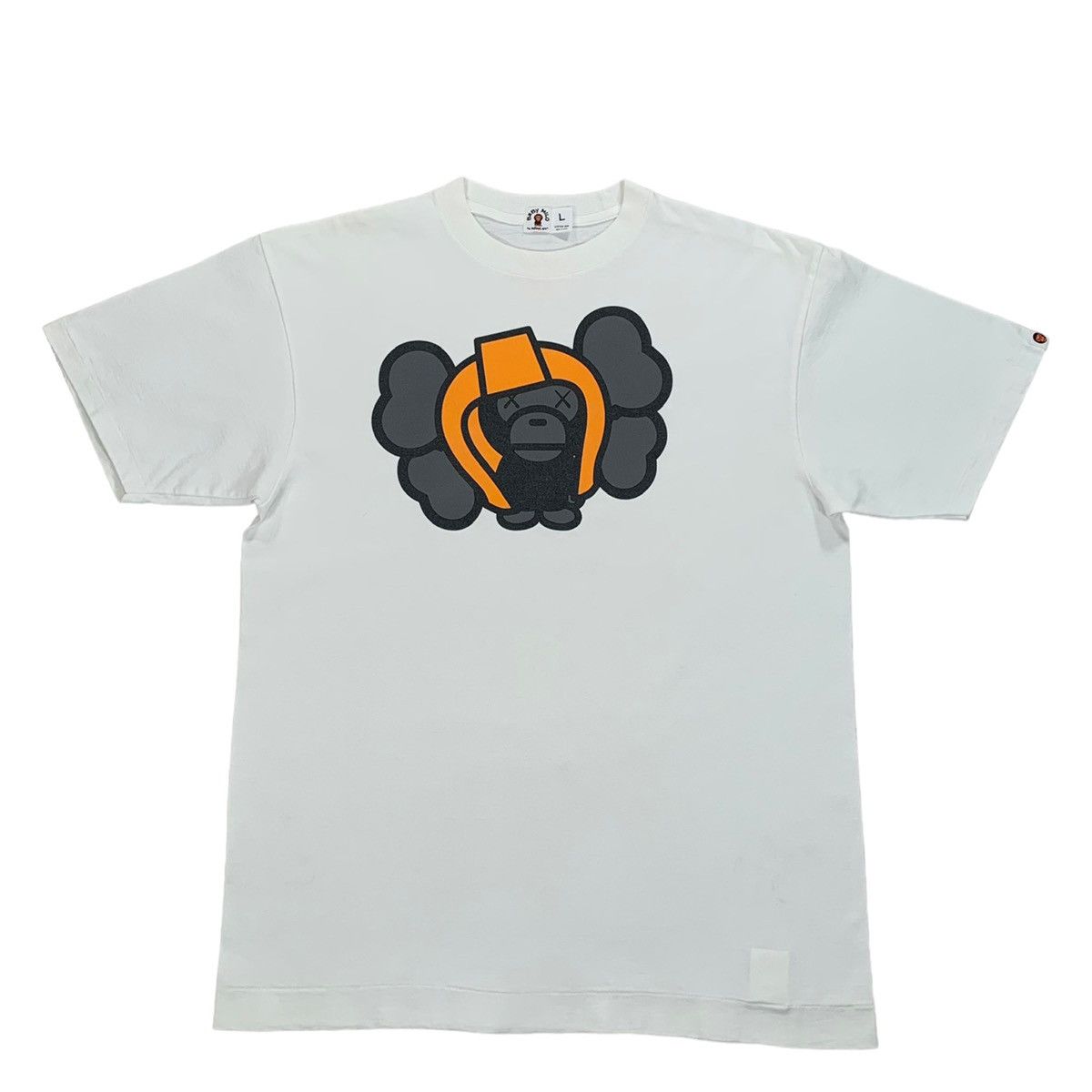 Bape Vintage A Bathing Ape Bape Kaws Baby Milo Helmet White Shirt | Grailed
