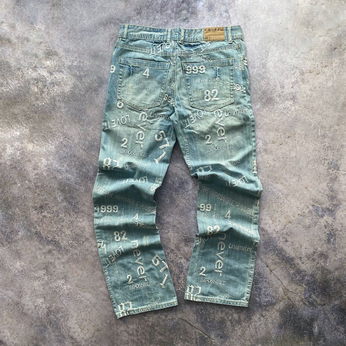 Avant Garde × Japanese Brand × Vintage VINTAGE FISHBONE PRINTED JEANS ...