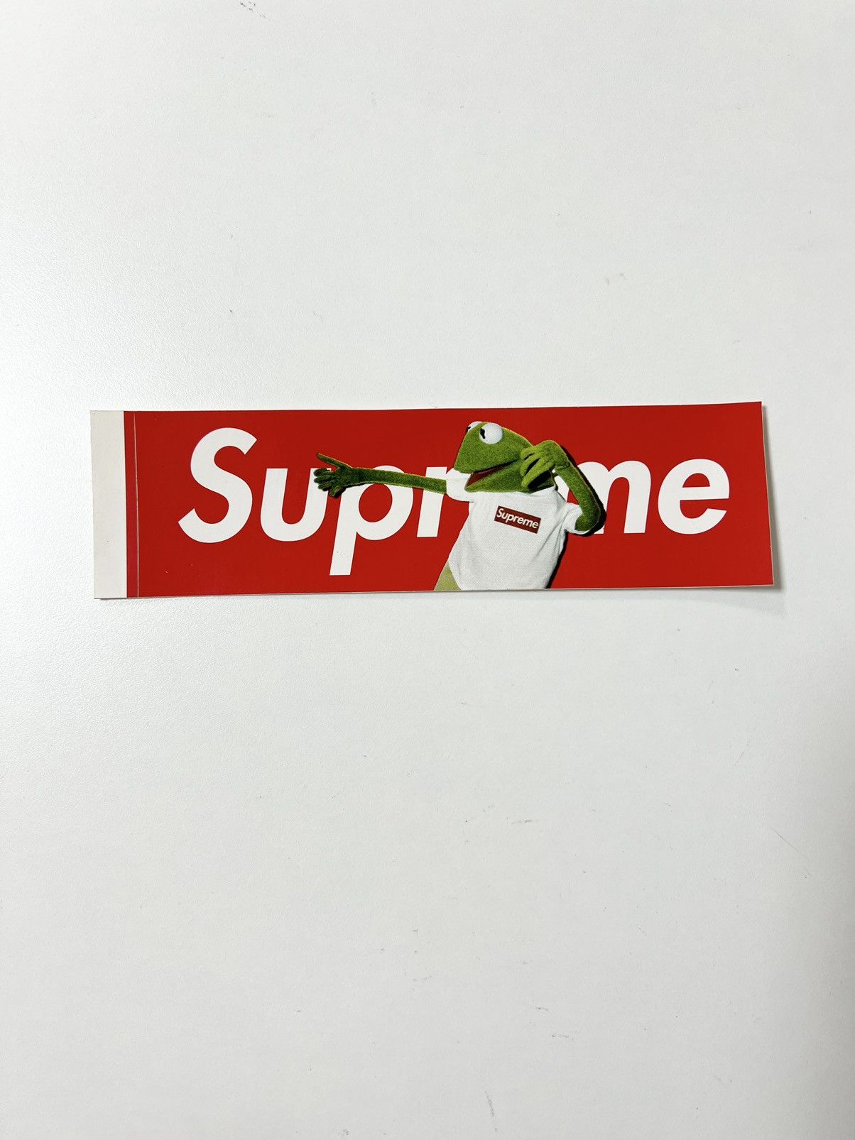 Supreme Supreme Kermit box logo sticker red | Grailed