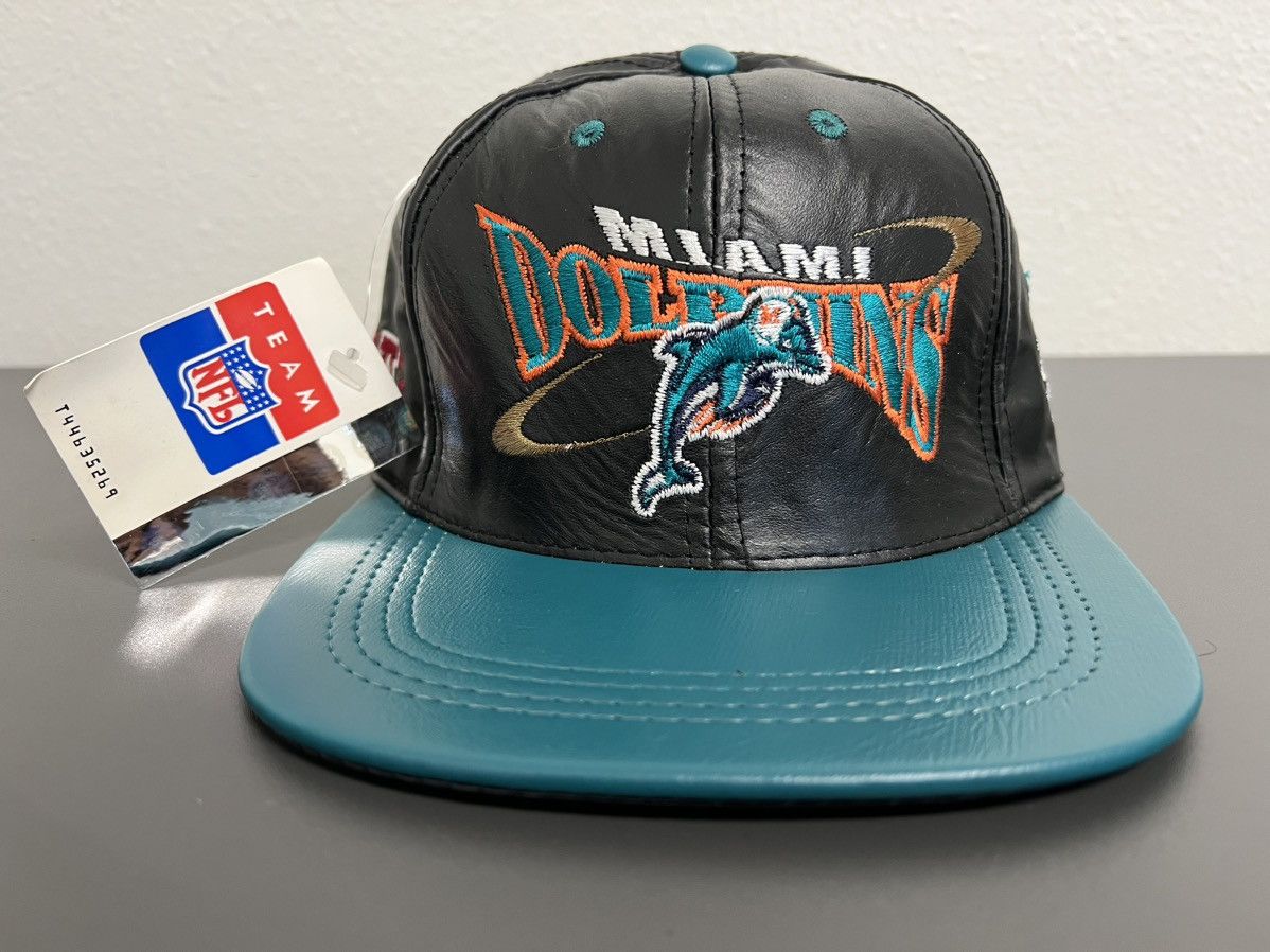 Vintage Vintage Miami Dolphins Pro Elite Leather Hat Deadstock | Grailed