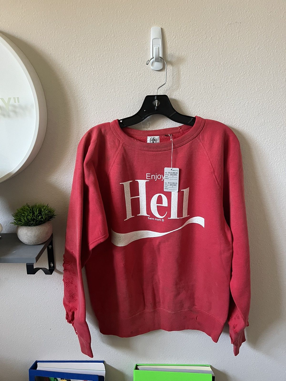 Vintage Saint Mxxxxxx Enjoy Hell Destroyed Crewneck Sweatshirt | Grailed