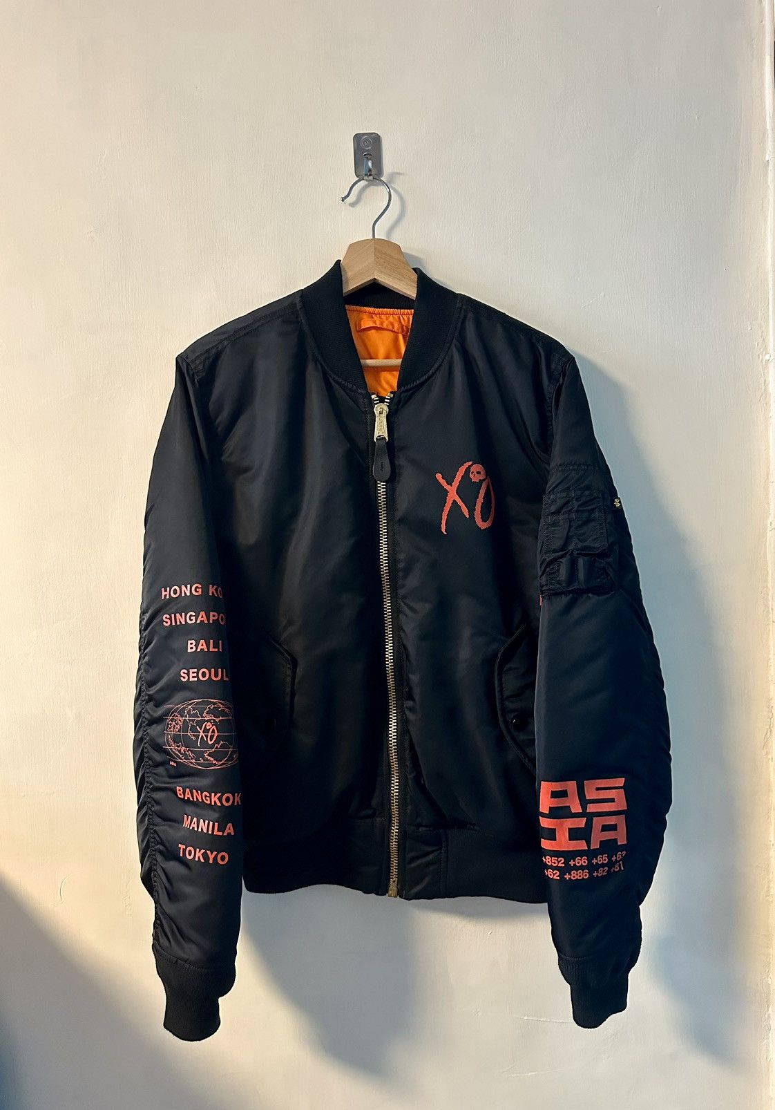 The Weeknd The Weeknd X’O Asia Tour black bomber jacket | Grailed