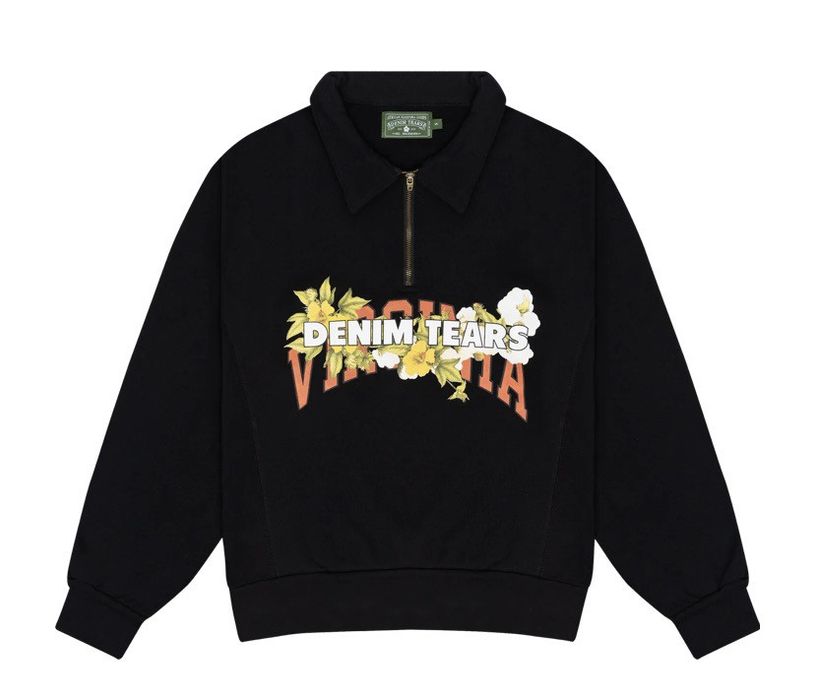 DENIM TEARS Denim tears wreath african diaspora Half zip Virginia | Grailed