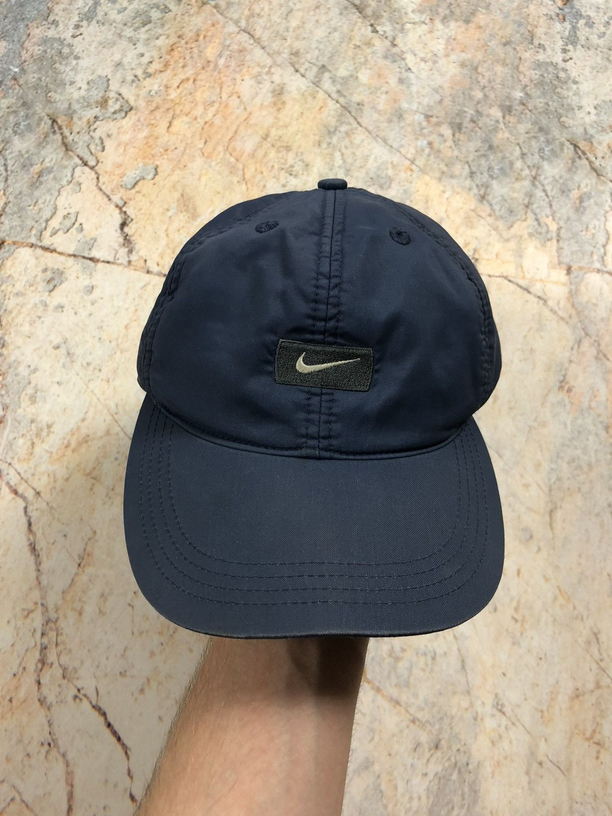 Nike × Streetwear × Vintage Nike vantage nylon hat cap blue big logo ...